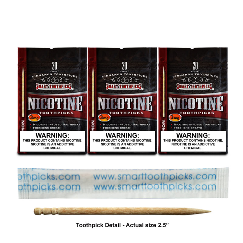 Best Toothpicks, Wintergreen Nicotine Toothpicks 3 Pack | Smart Toothpicks